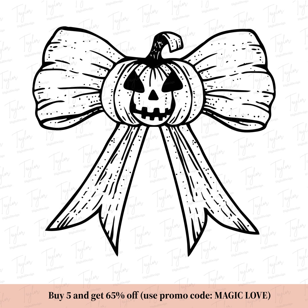 Halloween Coquette Bow Svg Png, Coquette Pumpkin Svg, Aesthetic Png ...