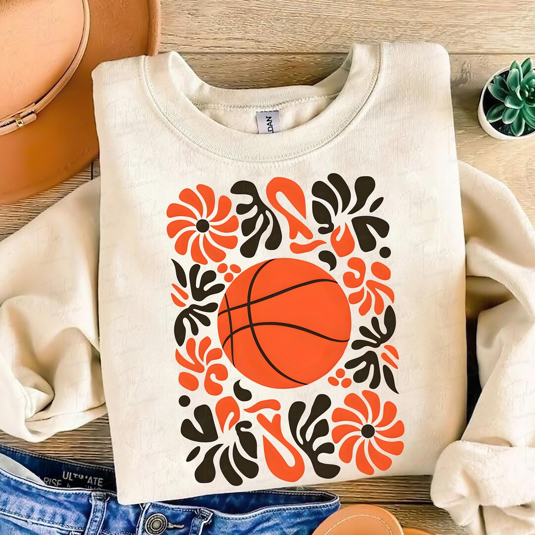 Floral Basketball Png, Boho Basketball Sublimation, Basketball Design ...