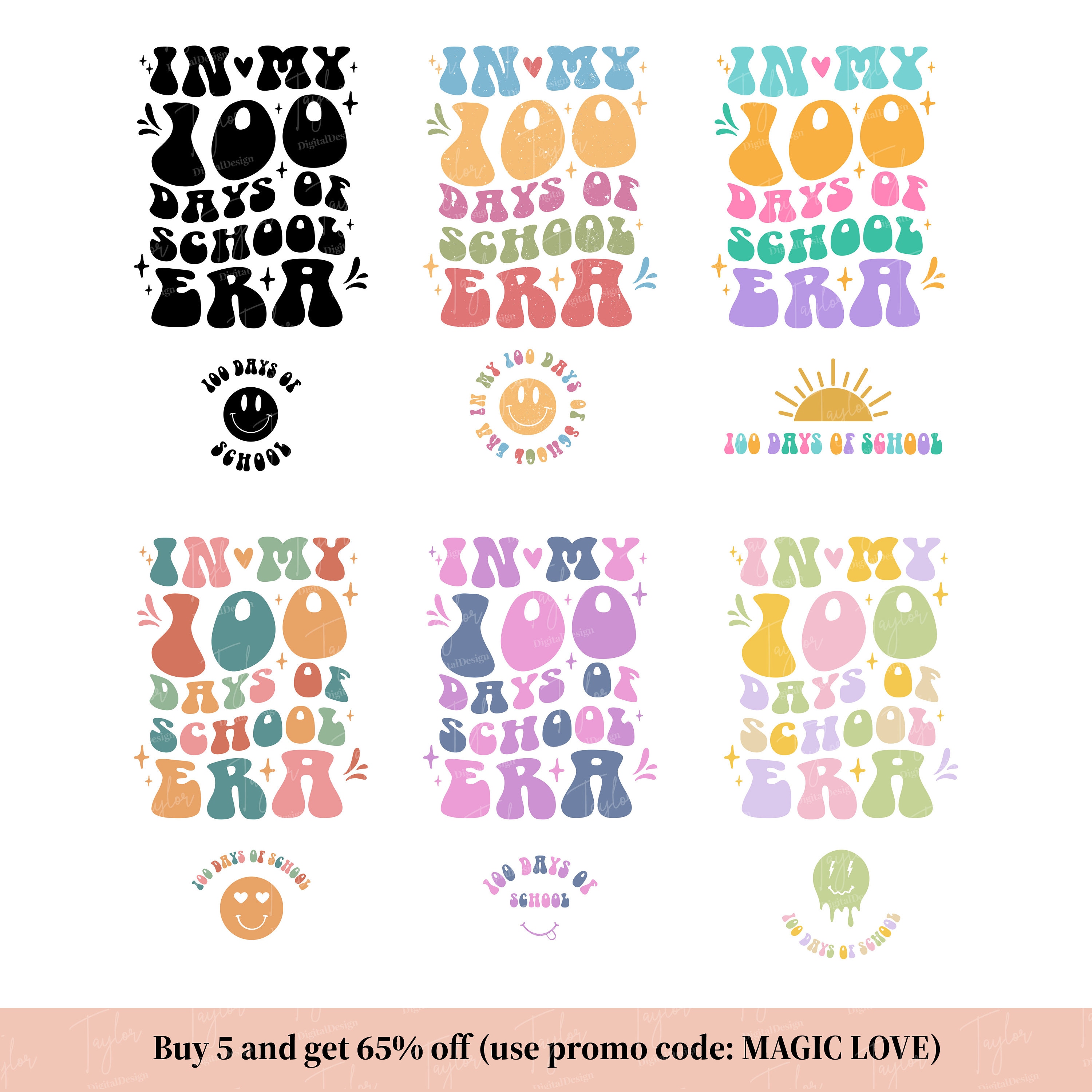 In My 100 Days of School Era SVG PNG, Retro 100 Days of School Svg ...