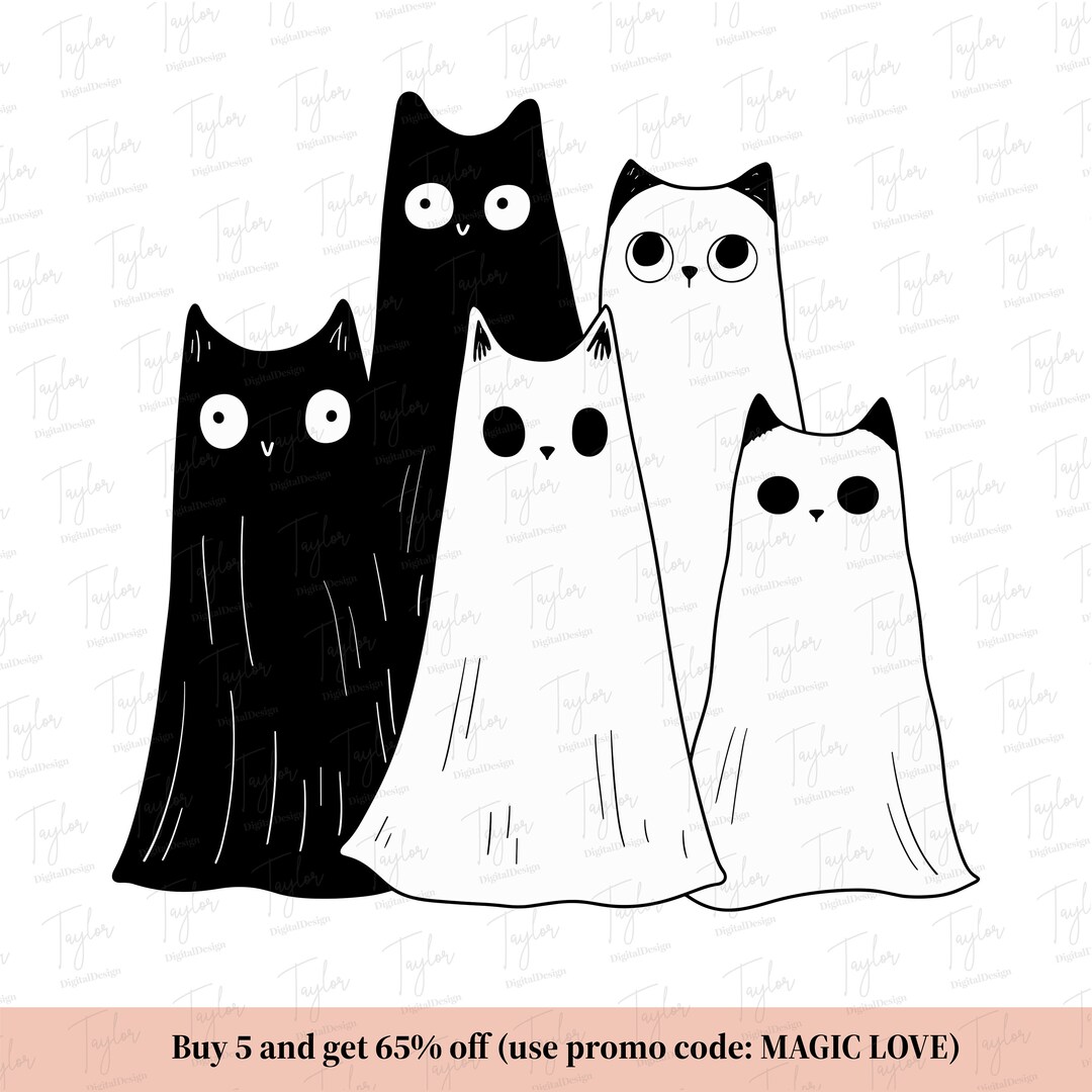 Сute Ghost Cat Png, Ghost Cat Svg, Halloween Cat Svg, Spooky Season Png ...
