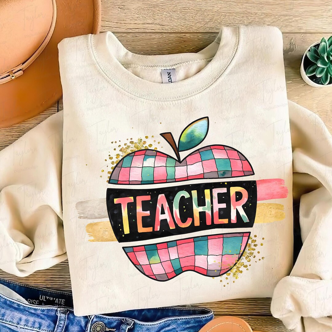 Checkered Teacher Png Design, Teacher Gift Png, Teacher Shirt Design ...