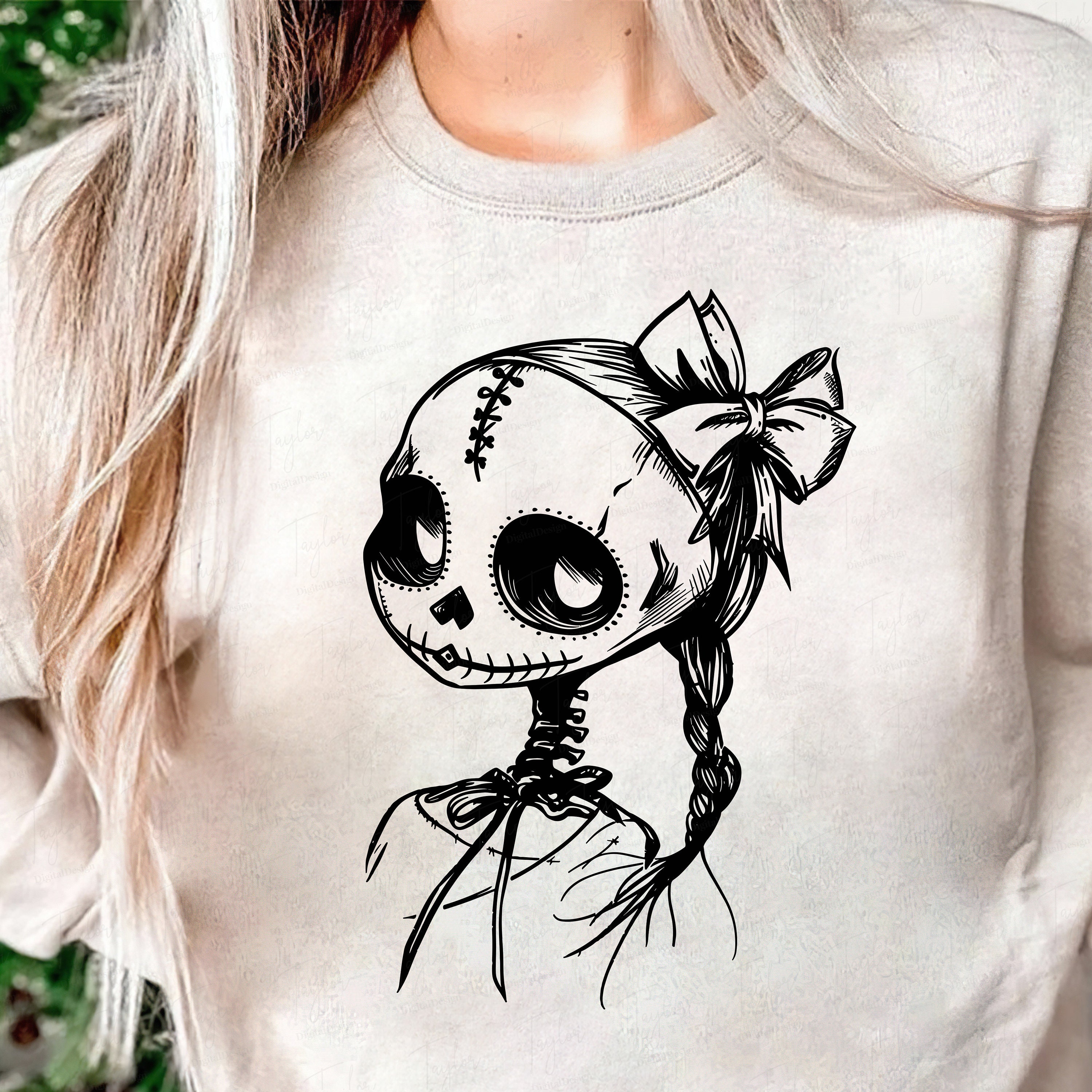 Cute Skull Svg, Cute Skeleton Svg, Gothic Girl Svg, Spooky Season Svg ...