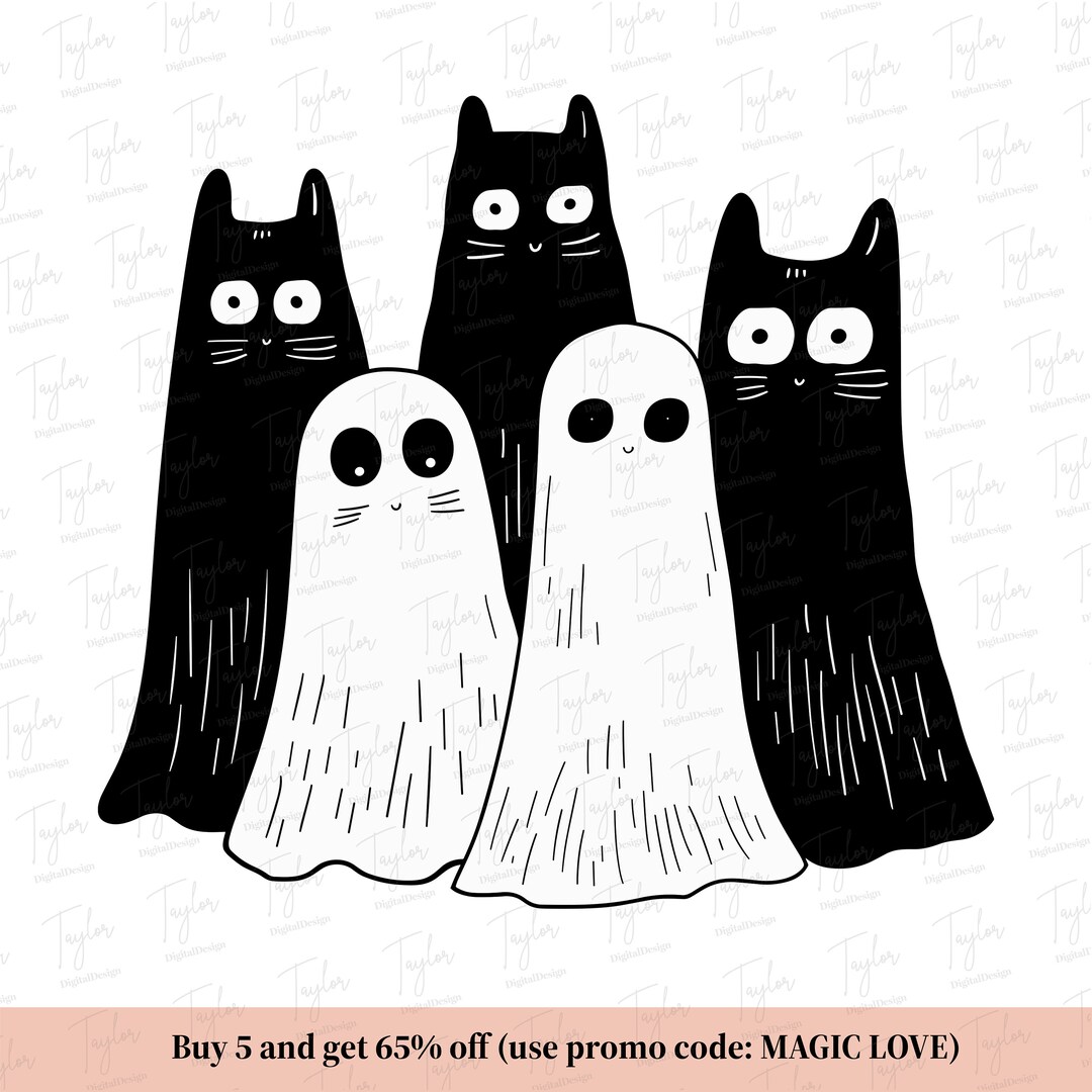 Сute Ghost Cat Png, Ghost Cat Svg, Halloween Cat Svg, Spooky Season Png ...