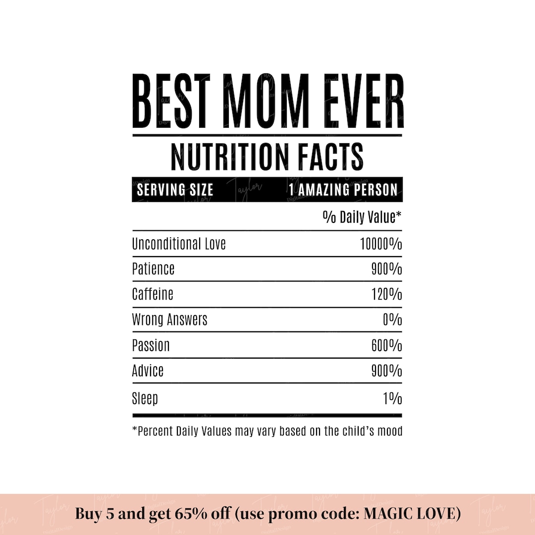 Best Mom Svg, Mom Png, Nutritional Facts Best Mom Ever, Funny Svg, Sarcastic Mom Mug Png Cricut ...