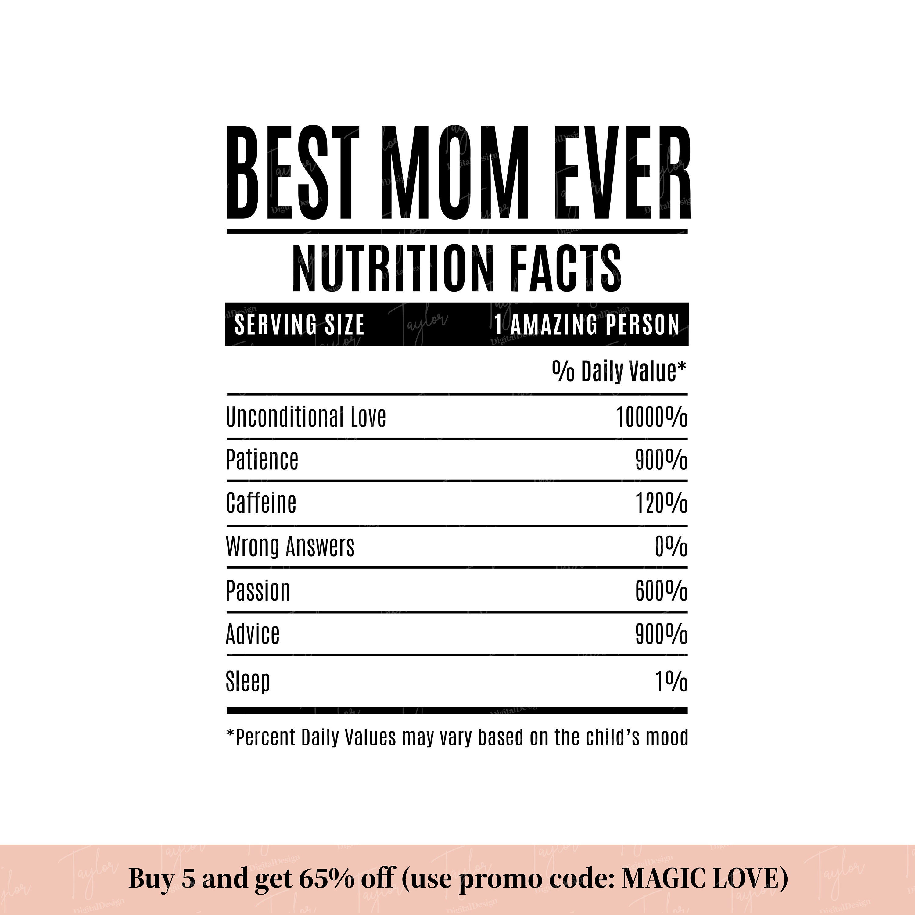 Best Mom Svg, Mom Png, Nutritional Facts Best Mom Ever, Funny Svg ...