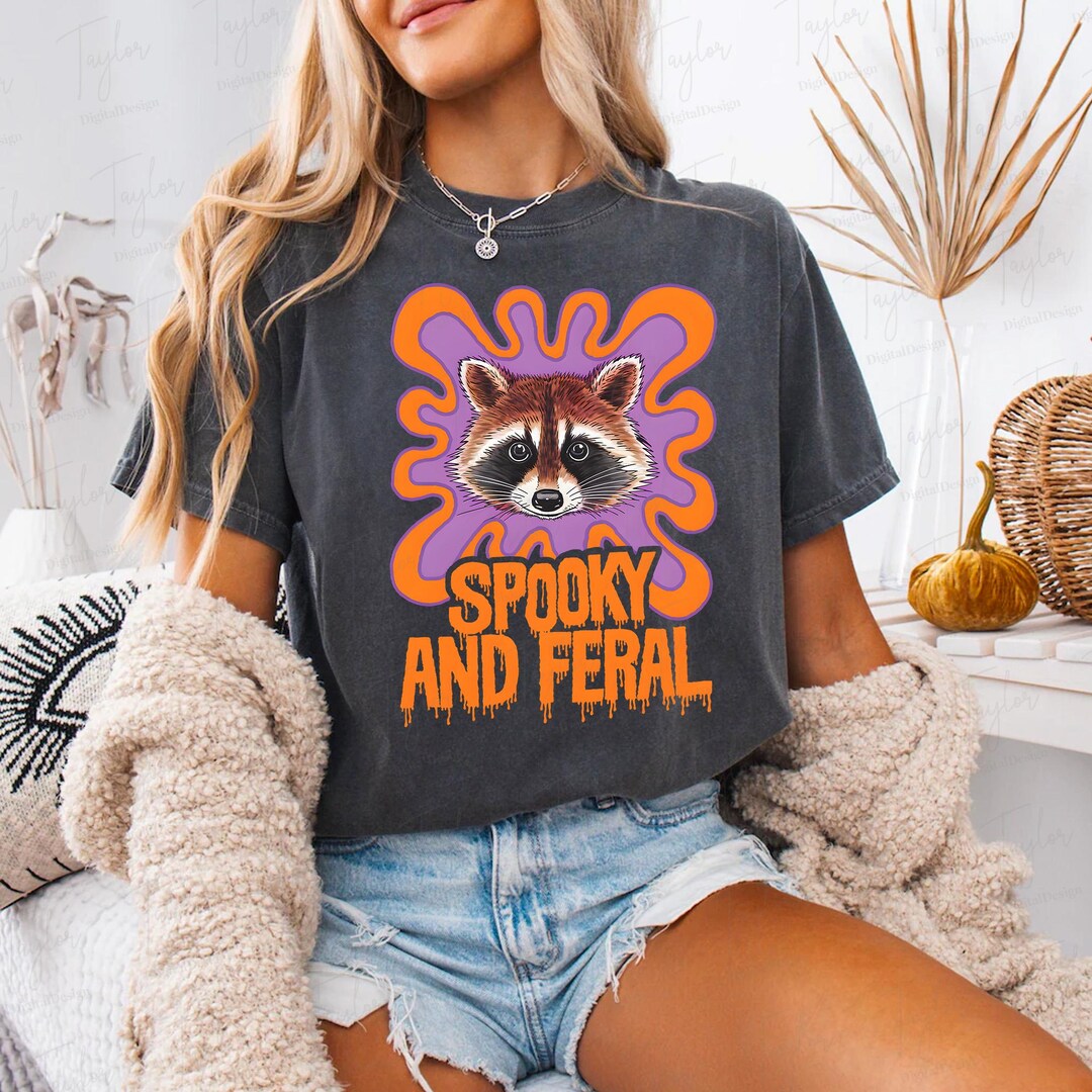 Spooky and Feral Png, Spooky Season Png, Raccoon Halloween Png, Creepy ...