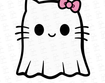 Сute Ghost Cat Png, Ghost Cat Svg, Halloween Cat Svg, Spooky Season Png ...
