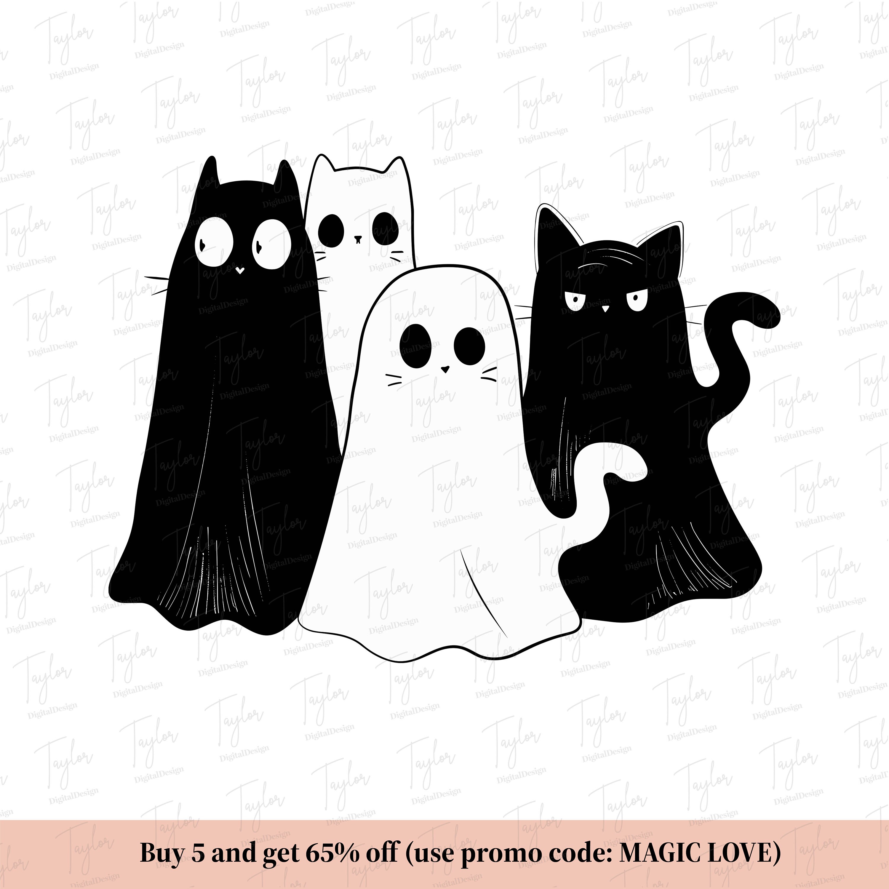Сute Ghost Cat Png, Ghost Cat Svg, Halloween Cat Svg, Spooky Season Png ...