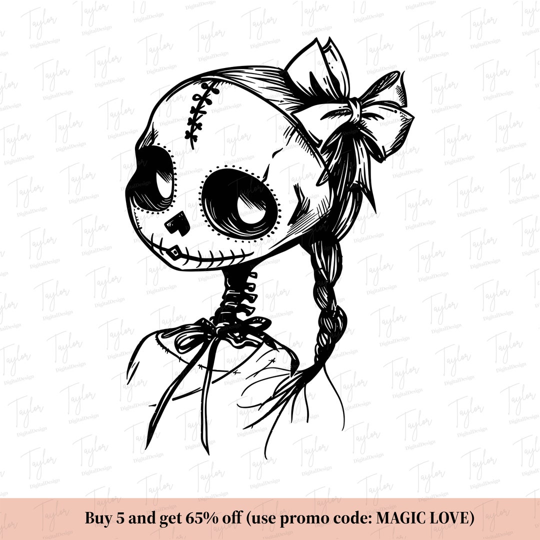 Cute Skull Svg, Cute Skeleton Svg, Gothic Girl Svg, Spooky Season Svg ...