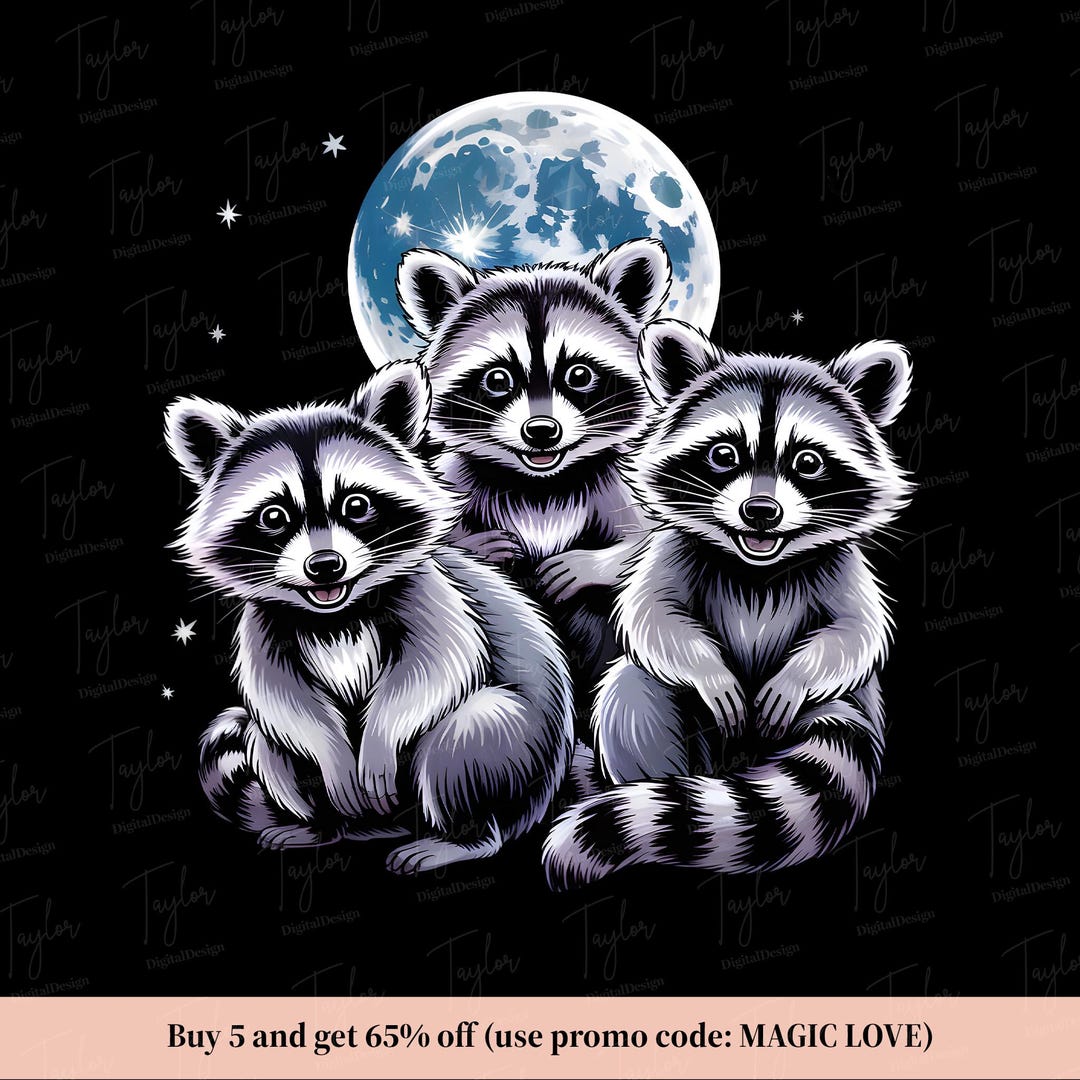 Funny Raccoon Moon Png, Raccoon Design, Funny Moon Sublimation Design ...