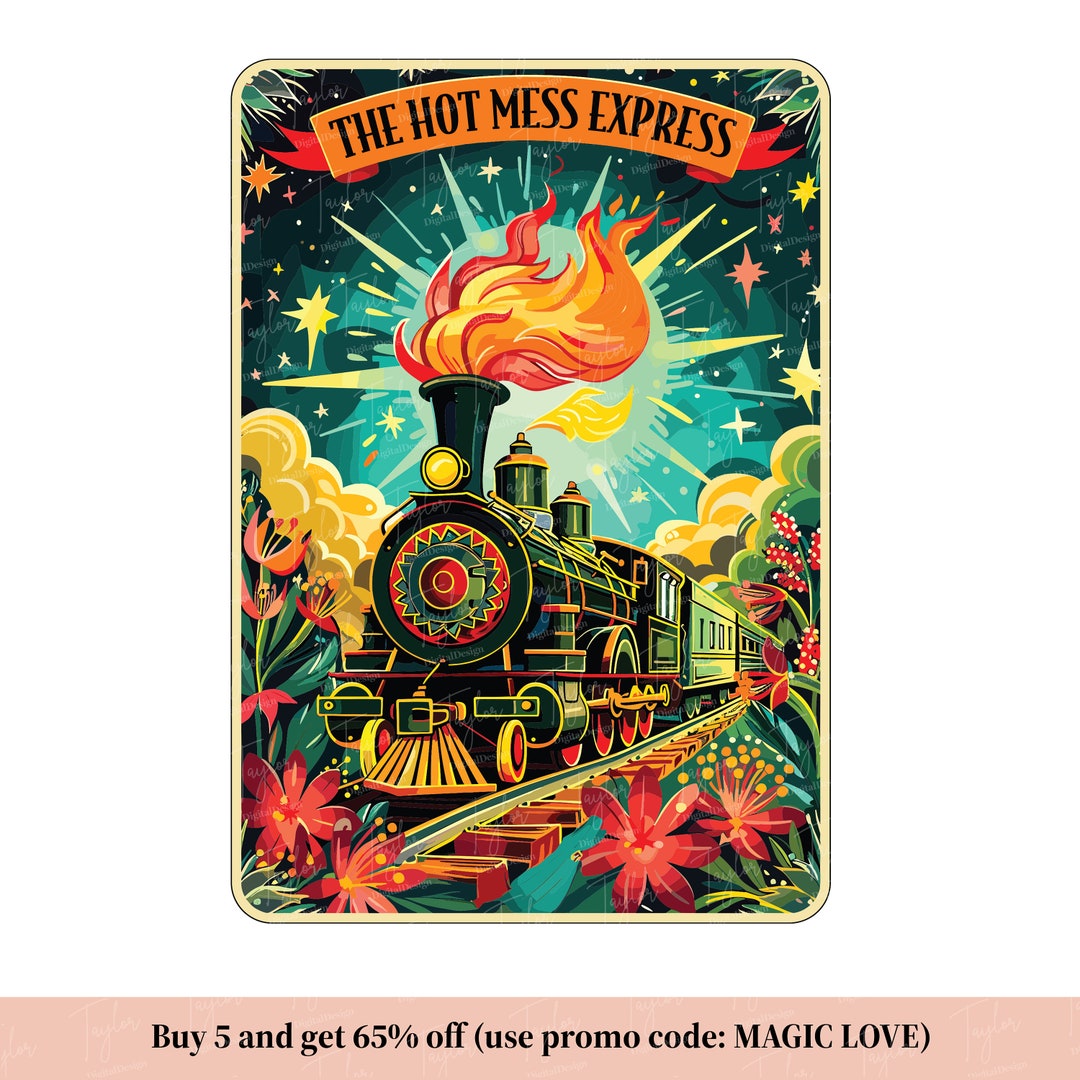 Hot Mess Express Tarot Card Png Svg, Funny Quote Mom Sublimation Design ...