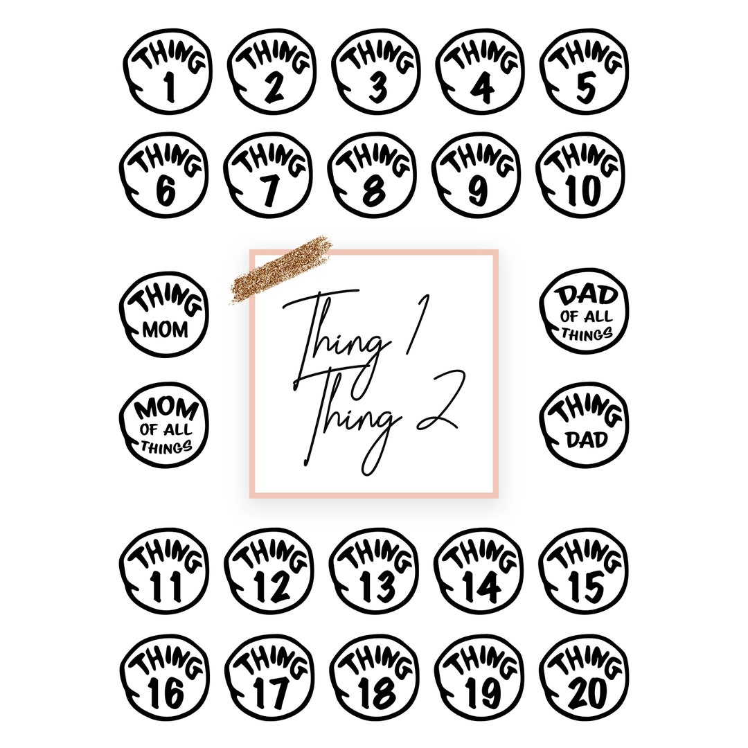 Thing 1 Thing 2 SVG Cut File, Thing Svg File for Cricut, Thing Mom Svg ...