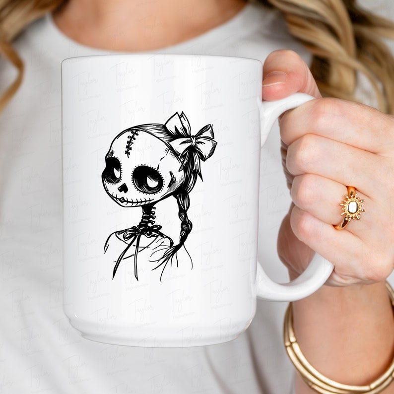 Cute Skull Svg, Cute Skeleton Svg, Gothic Girl Svg, Spooky Season Svg ...