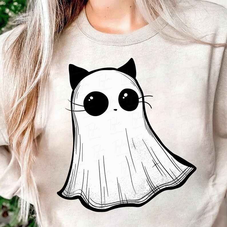 Сute Ghost Cat Png, Ghost Cat Svg, Halloween Cat Svg, Spooky Season Png ...