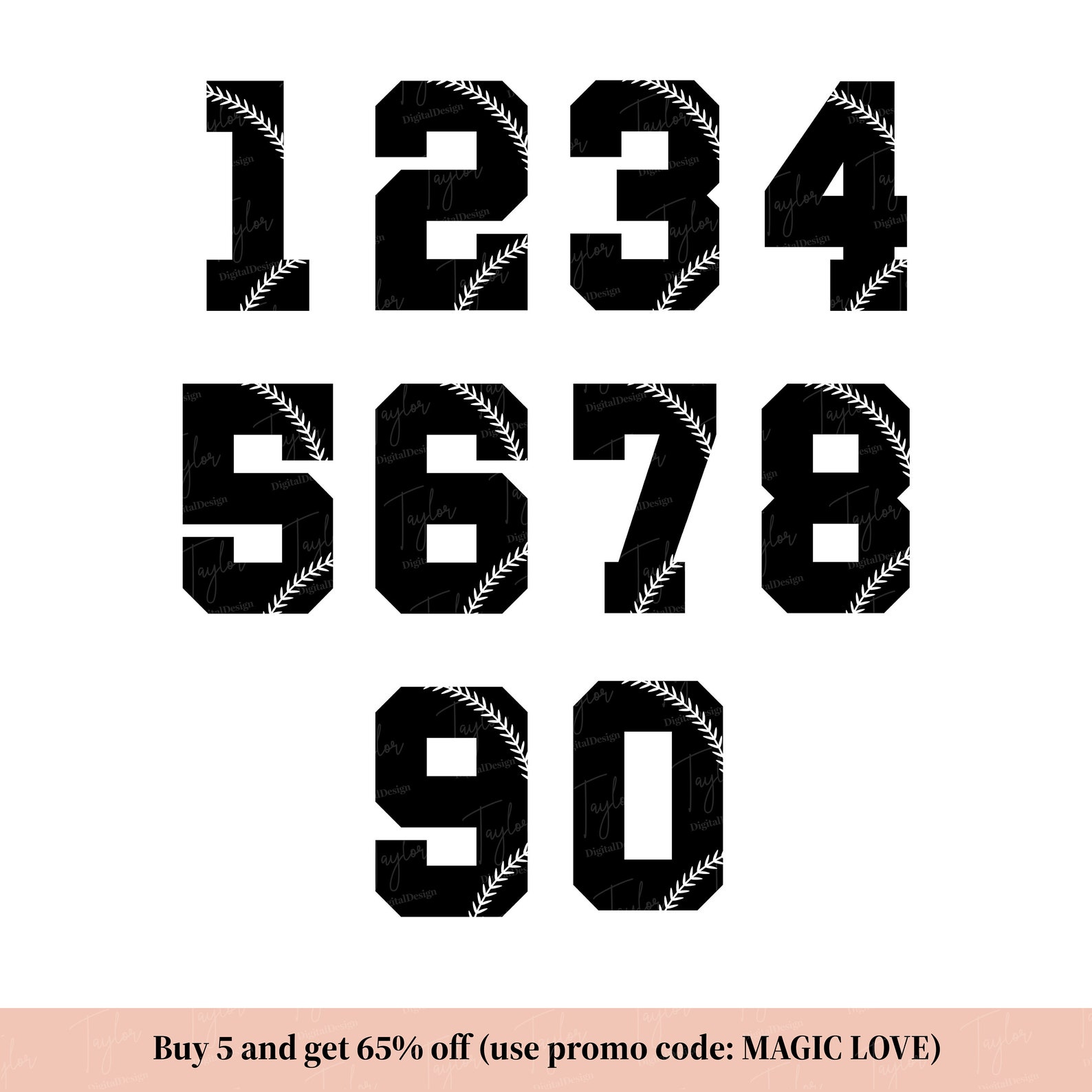 Baseball Numbers, Baseball Svg, Baseball Stitch, Baseball Font Svg ...