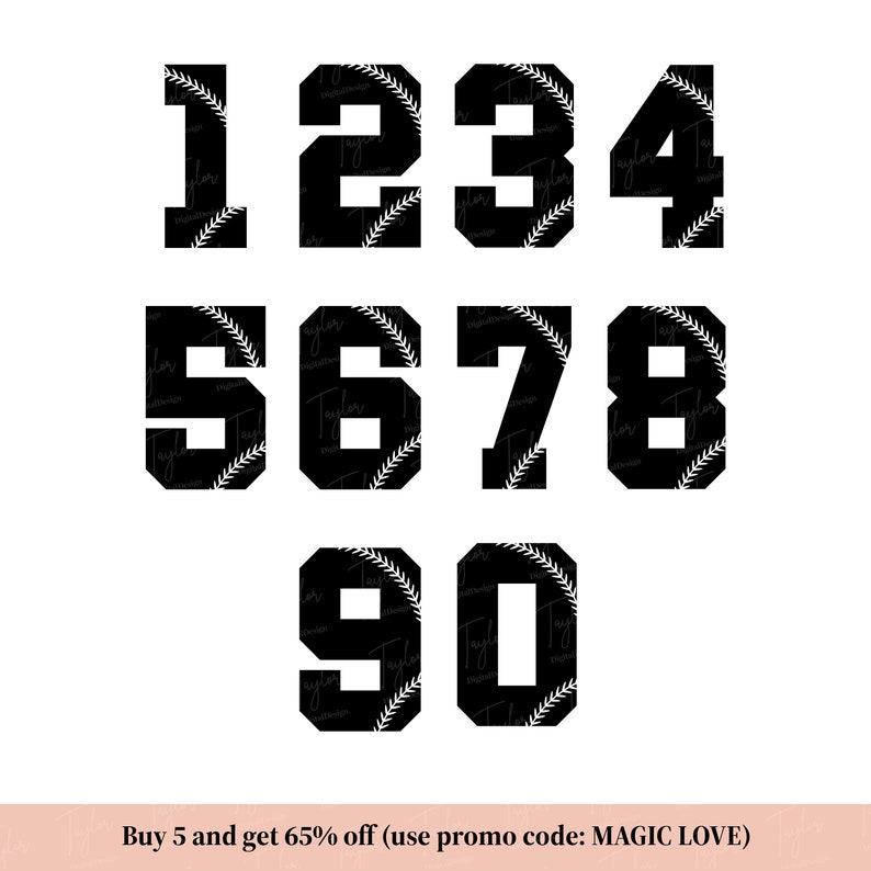 Baseball Numbers, Baseball Svg, Baseball Stitch, Baseball Font Svg ...