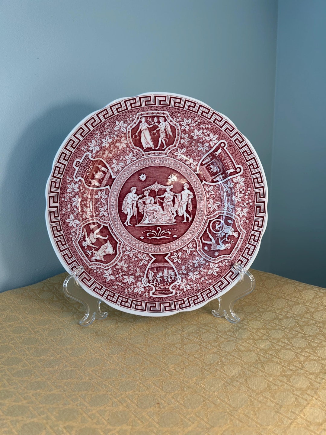 Vintage Spode "greek" Plate: Cranberry Red Archive Collection, Made in ...