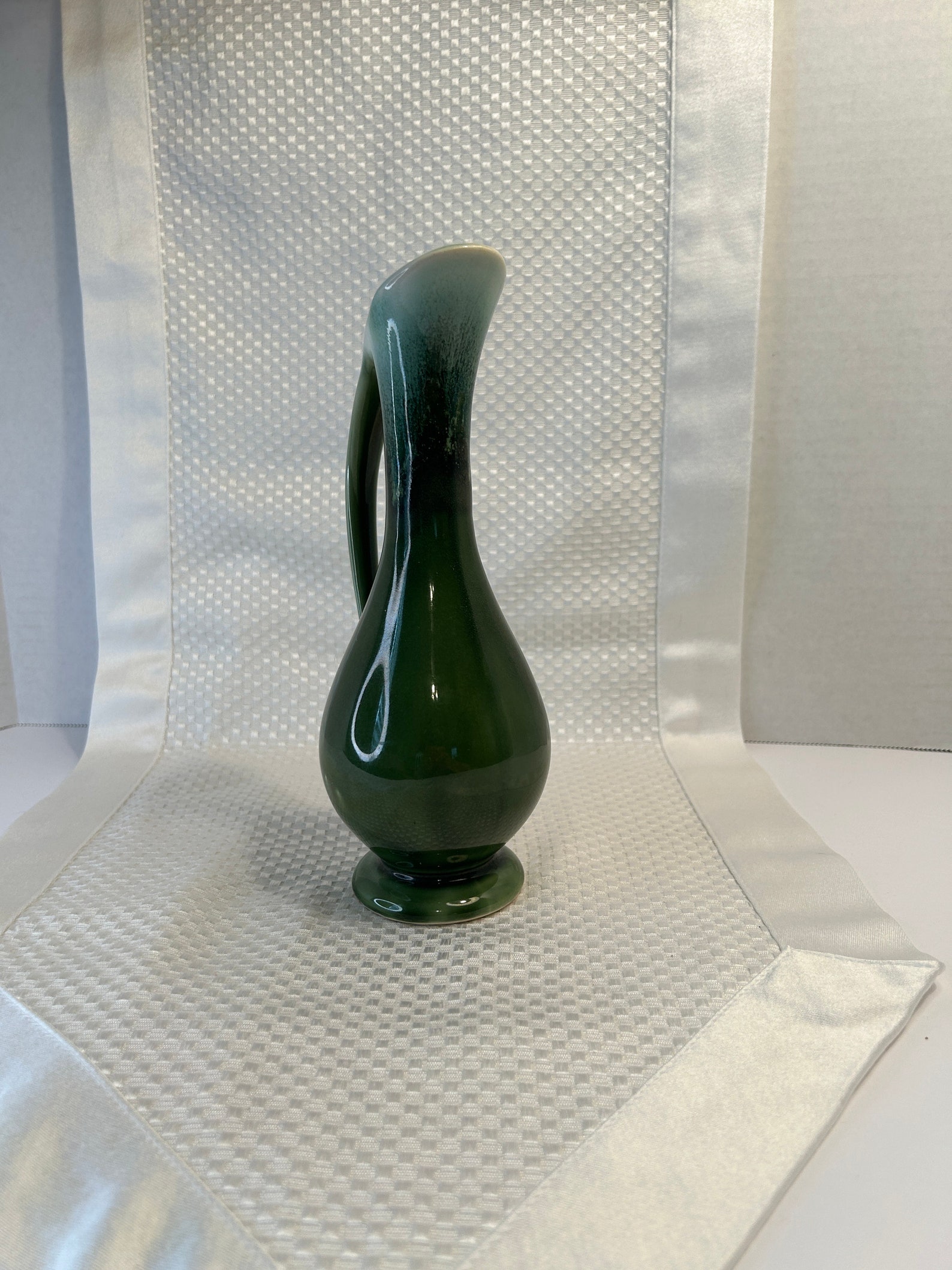 Vintage Green Glaze USA Pottery Vase - Etsy