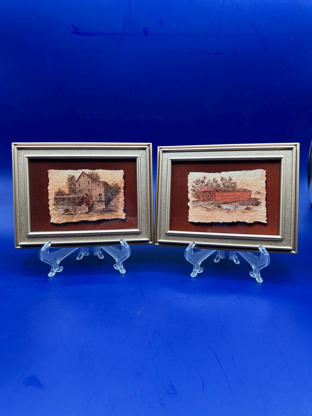 Vintage Richard Neuman Watercolor Paintings Printed on Kodak Paper in ...