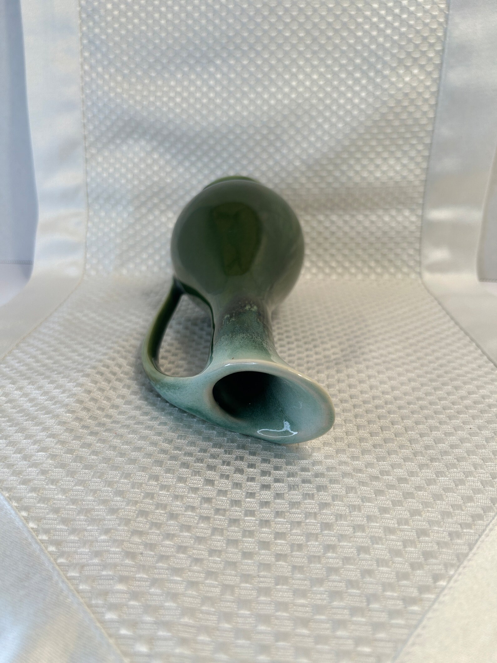 Vintage Green Glaze USA Pottery Vase - Etsy
