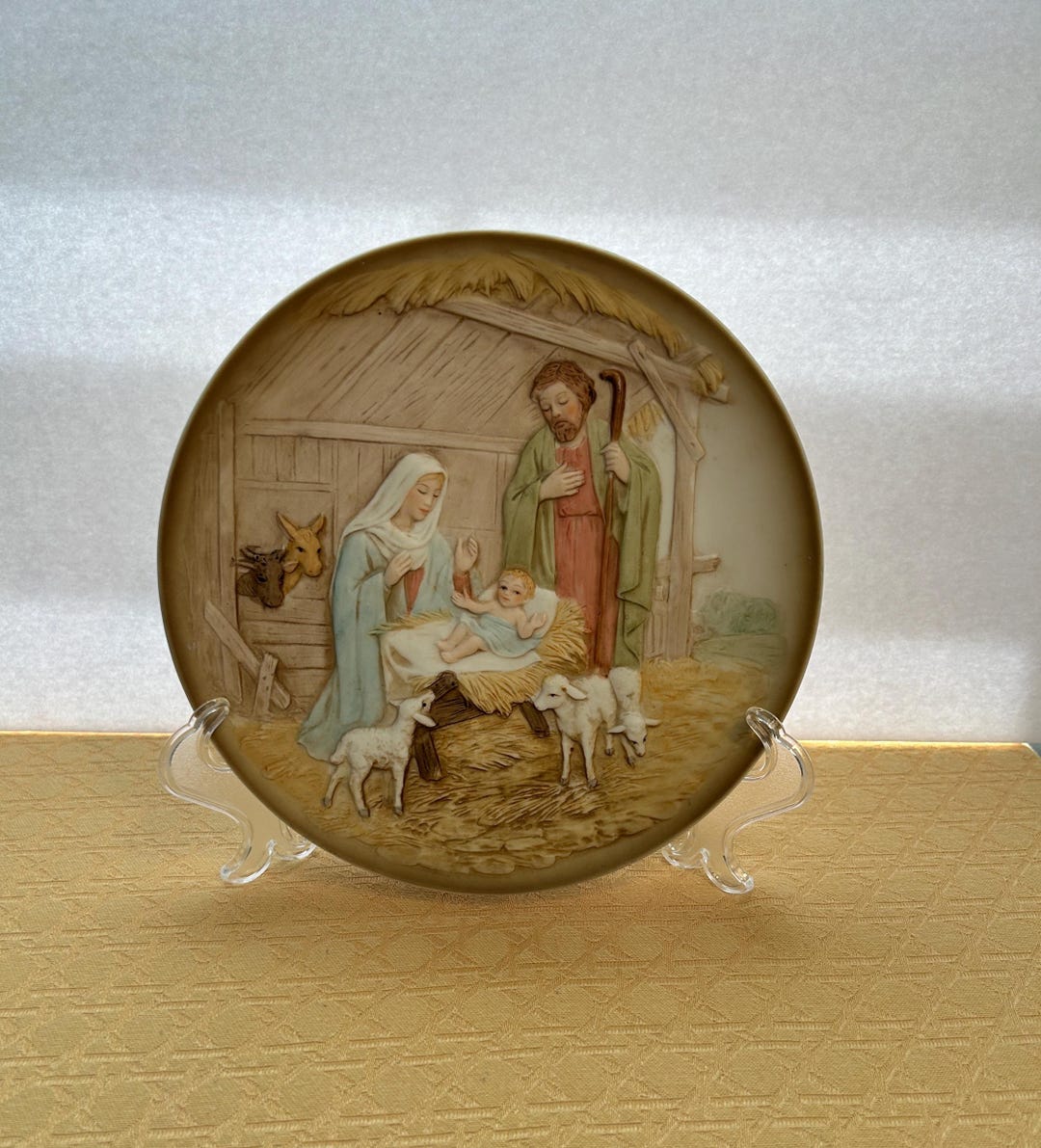 Vintage Nativity Plate, Blessed Virgin Mary, Saint Joseph and Baby ...