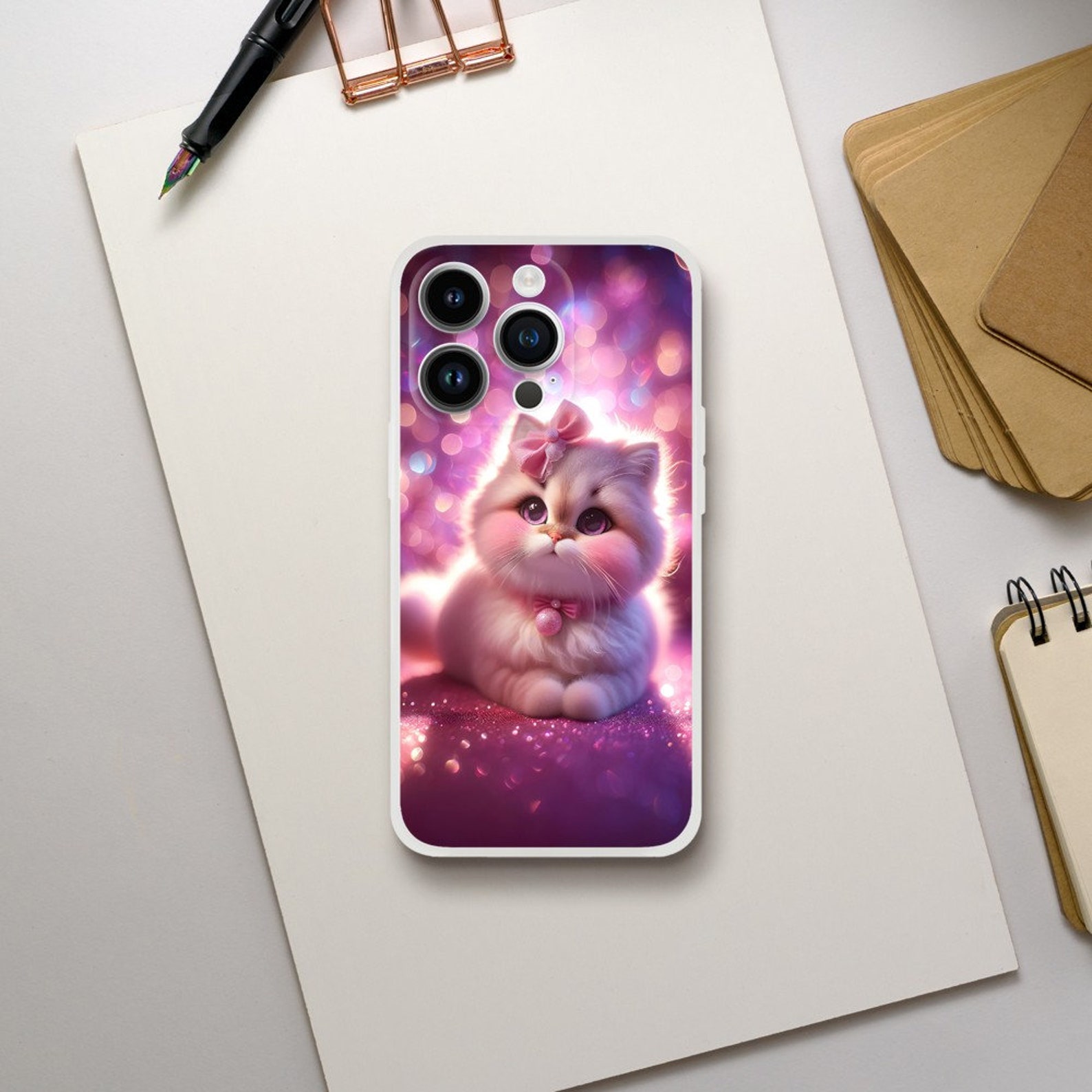 Flexi Case Coquette Cat Pink Ribbon - Etsy