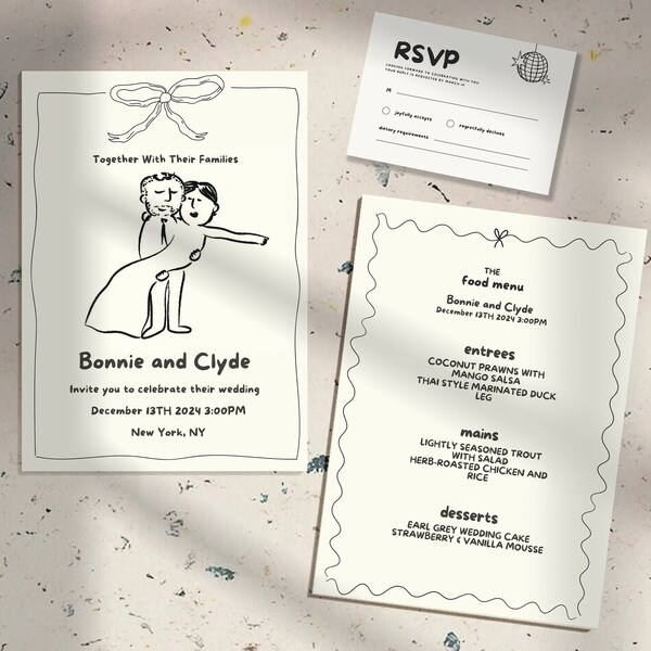 Hand Drawn Invite - Etsy