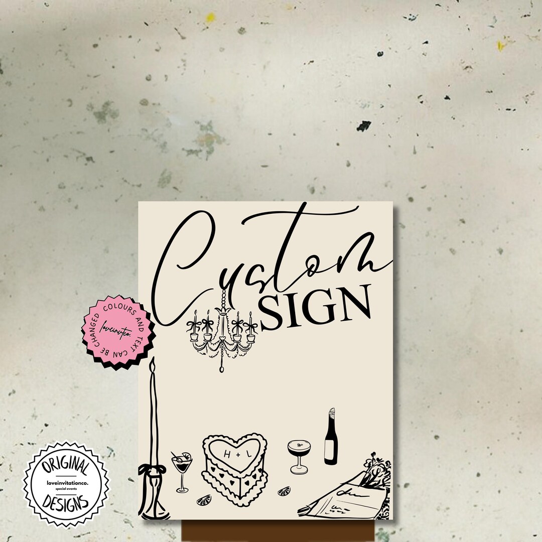 Wedding Printable Custom Sign Template Editable Custom Signs Unique ...