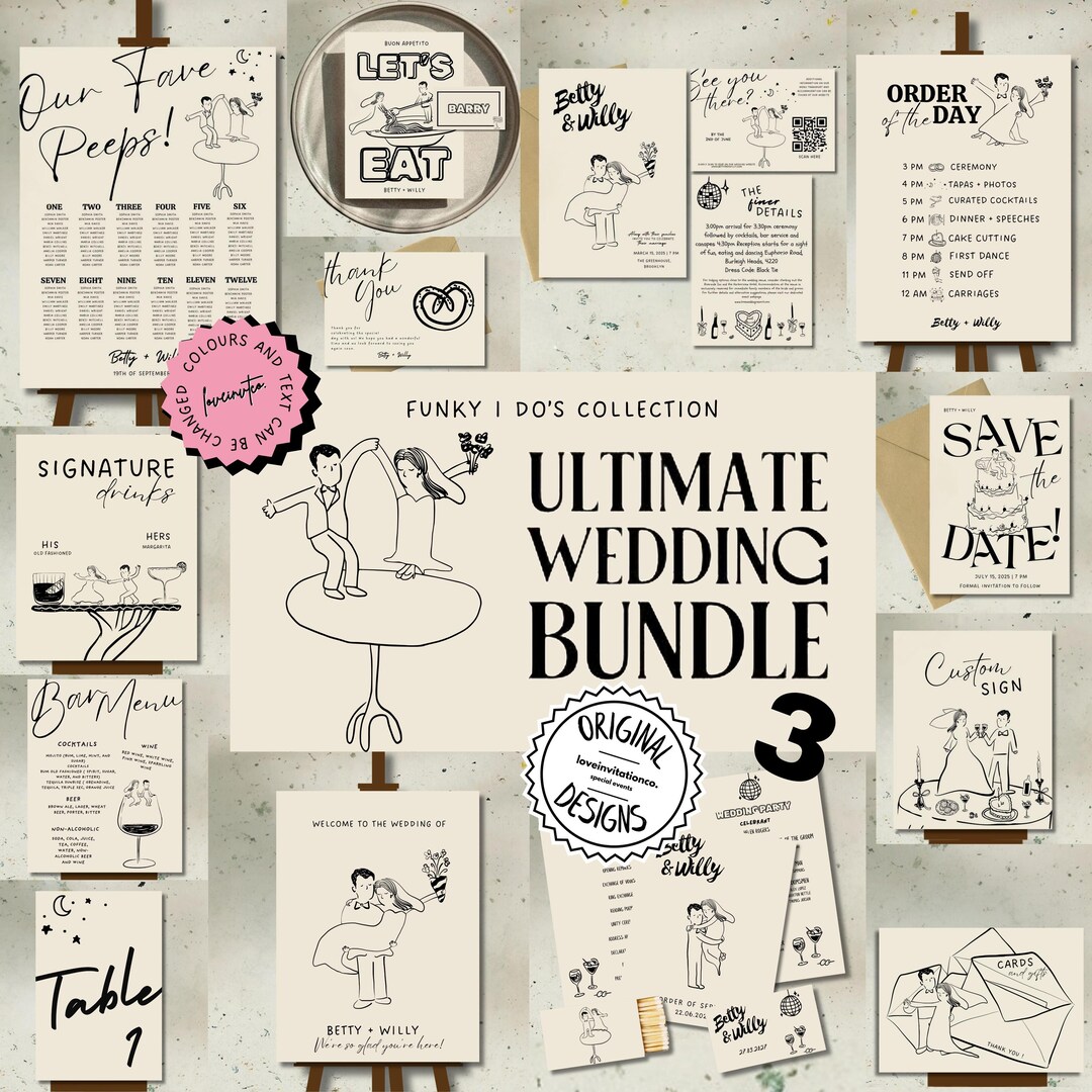 Wedding Day Templates Editable Wedding Stationery Ultimate Wedding ...