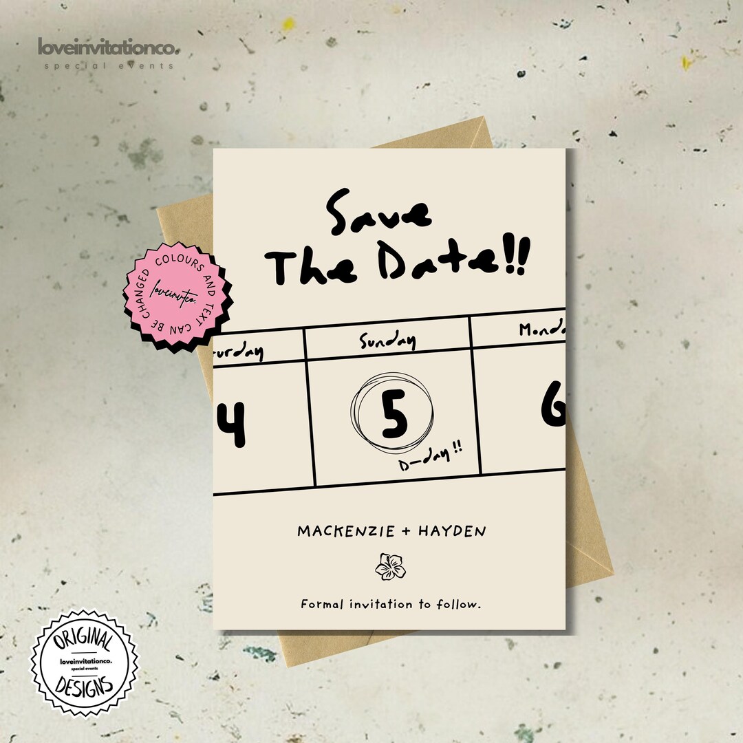 Save the Date Template Printable Save the Dates Editable Wedding ...