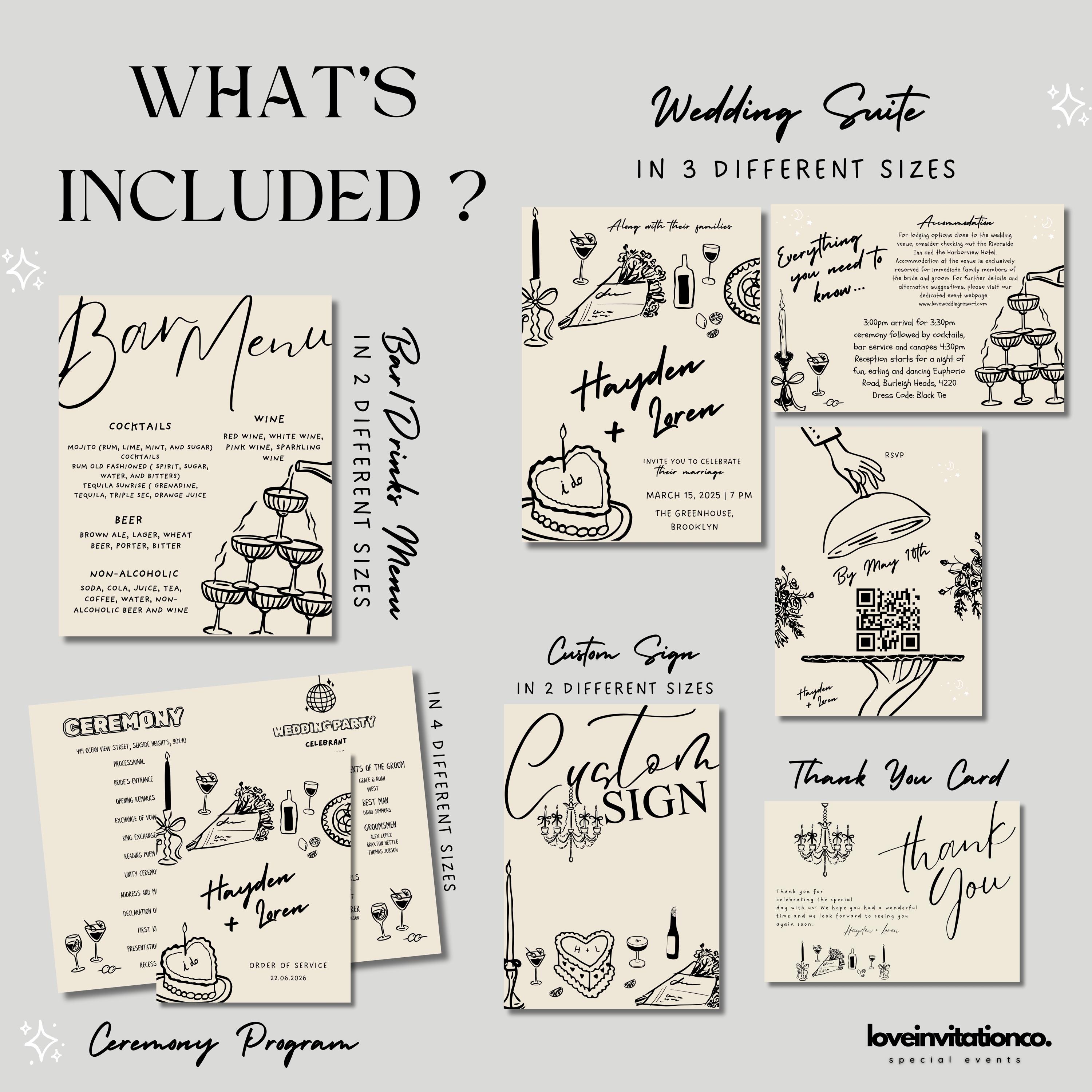 Wedding Day Templates Editable Wedding Stationery Ultimate Wedding ...
