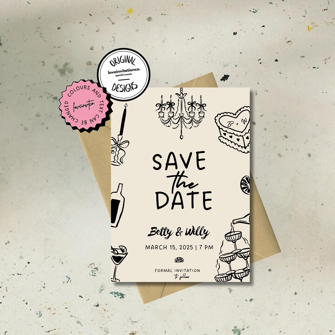 Save the Date Template Printable Save the Dates Editable Wedding ...