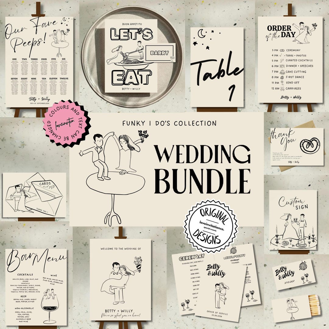 Wedding Day Templates Editable Wedding Stationery Ultimate Wedding ...