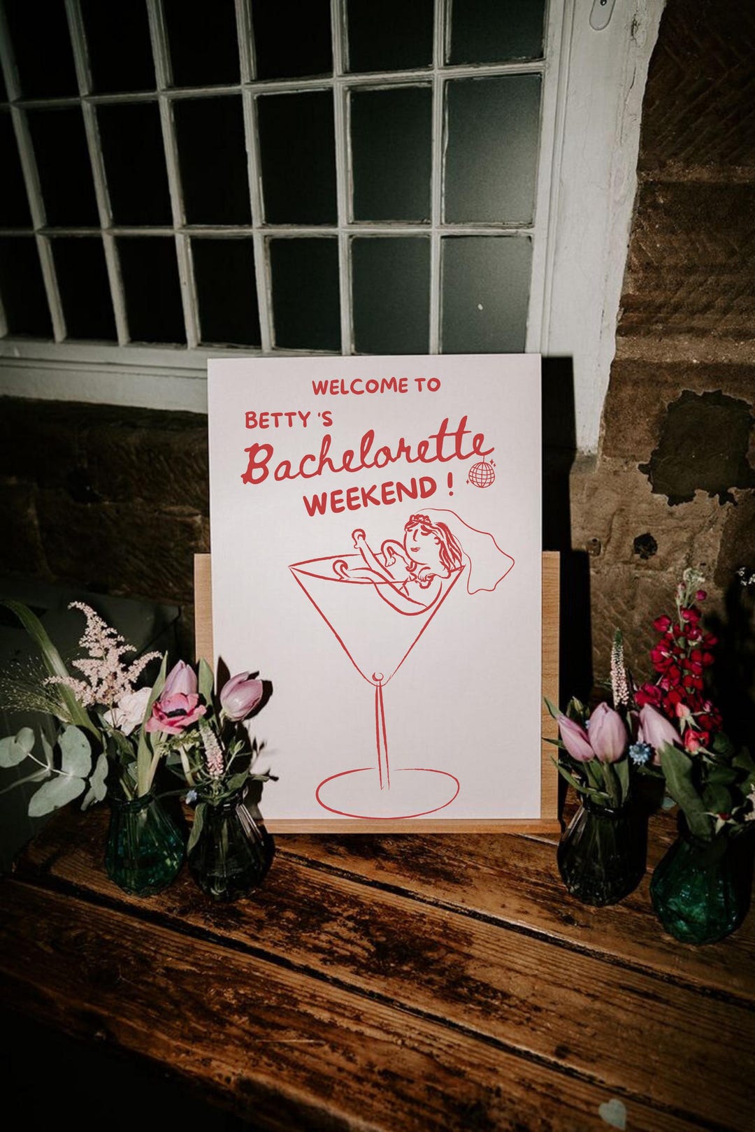 Illustrated Bachelorette Party Welcome Sign Template Hand Drawn ...