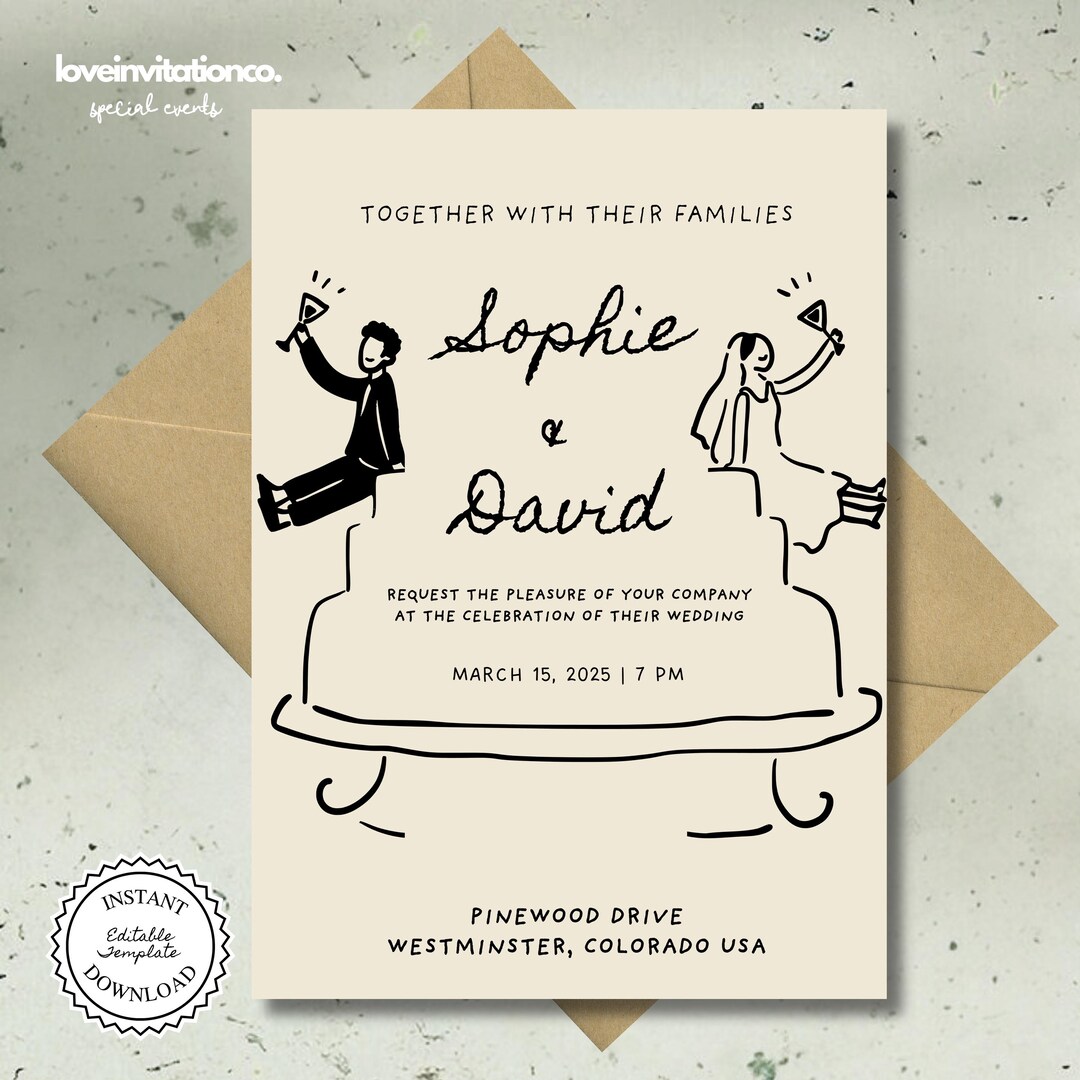 Editable Invitation Template Printable Invitation Suite Wedding Unique ...