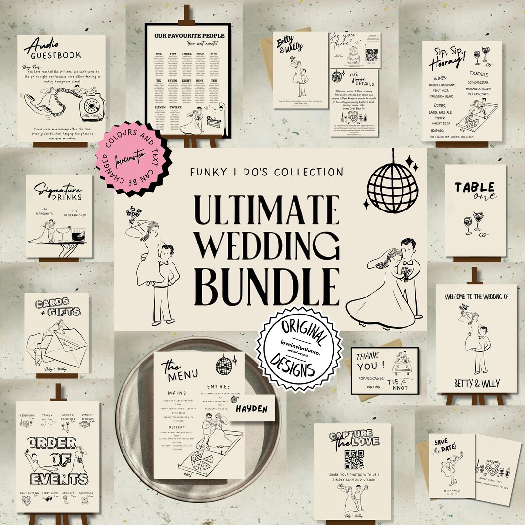 Wedding Day Templates Editable Wedding Stationery Ultimate Wedding ...