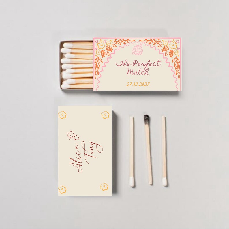 Editable Wedding Matchbox Template the Perfect Match Favor Custom Match ...