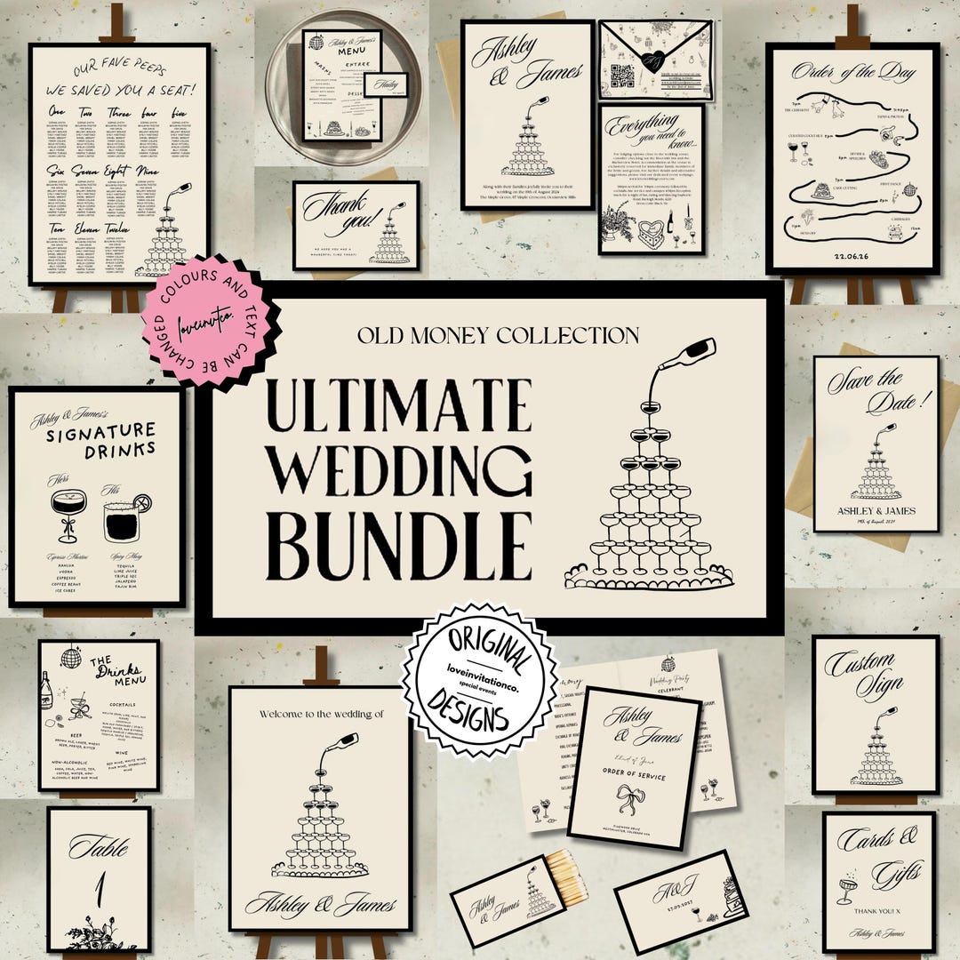 Wedding Day Templates Editable Wedding Stationery Ultimate Wedding ...