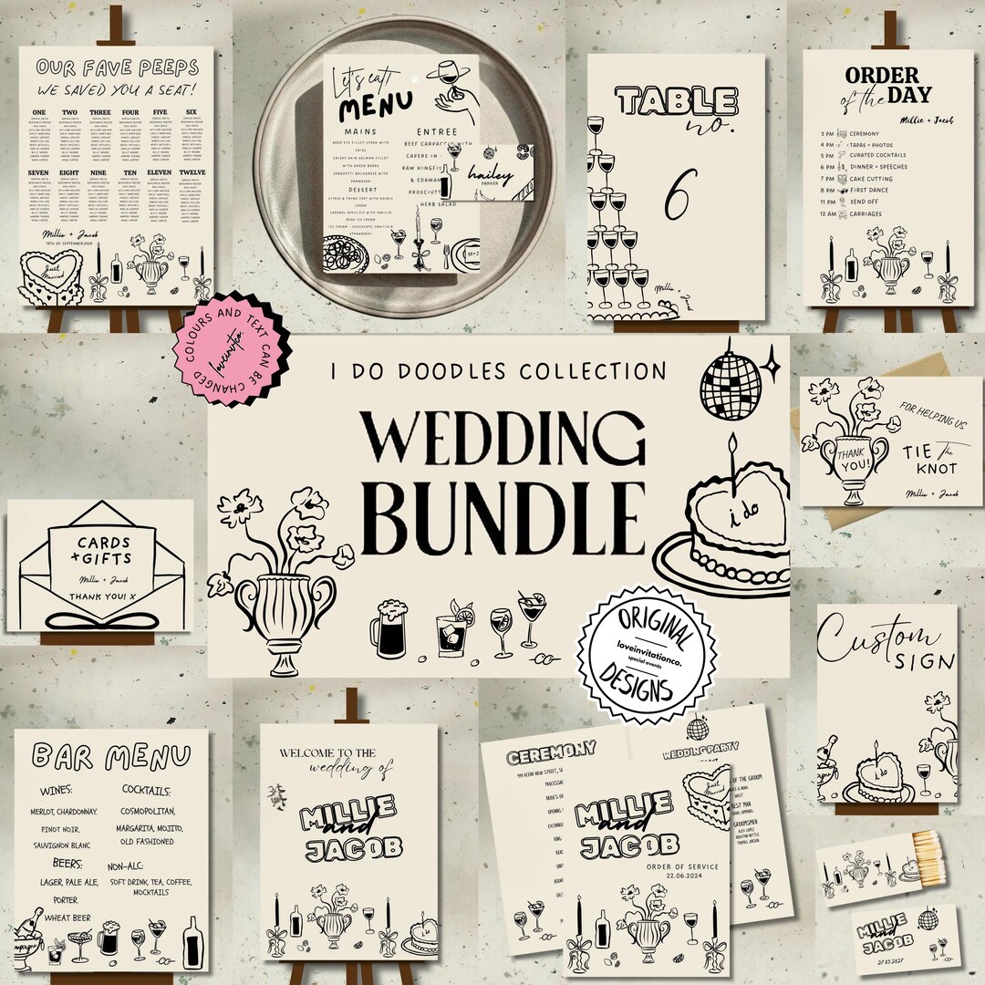 Wedding Day Templates Editable Wedding Stationery Ultimate Wedding ...