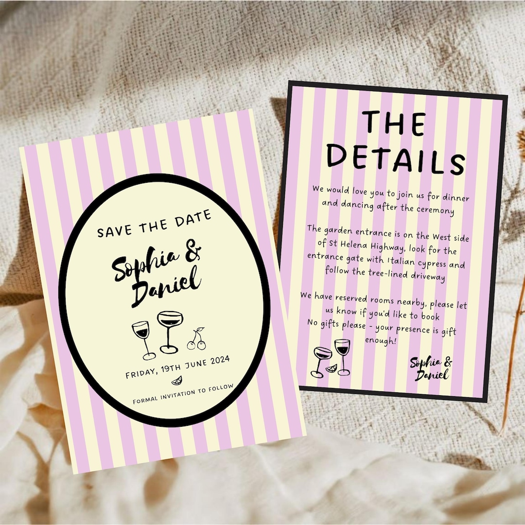 Printable Hand Drawn Wedding Invitation Suite Template Wedding Unique ...