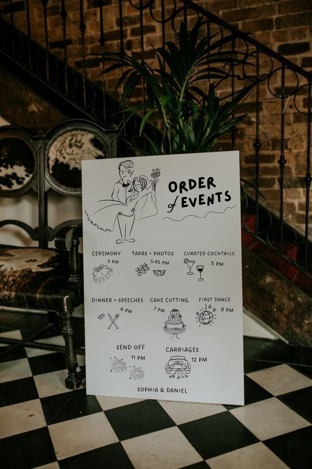 Wedding Order of Events Template Wedding Timeline Sign Whimsical ...