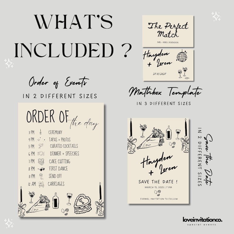 Wedding Day Templates Editable Wedding Stationery Ultimate Wedding ...