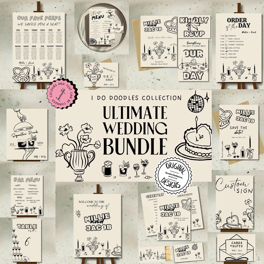 Wedding Day Templates Editable Wedding Stationery Ultimate Wedding ...