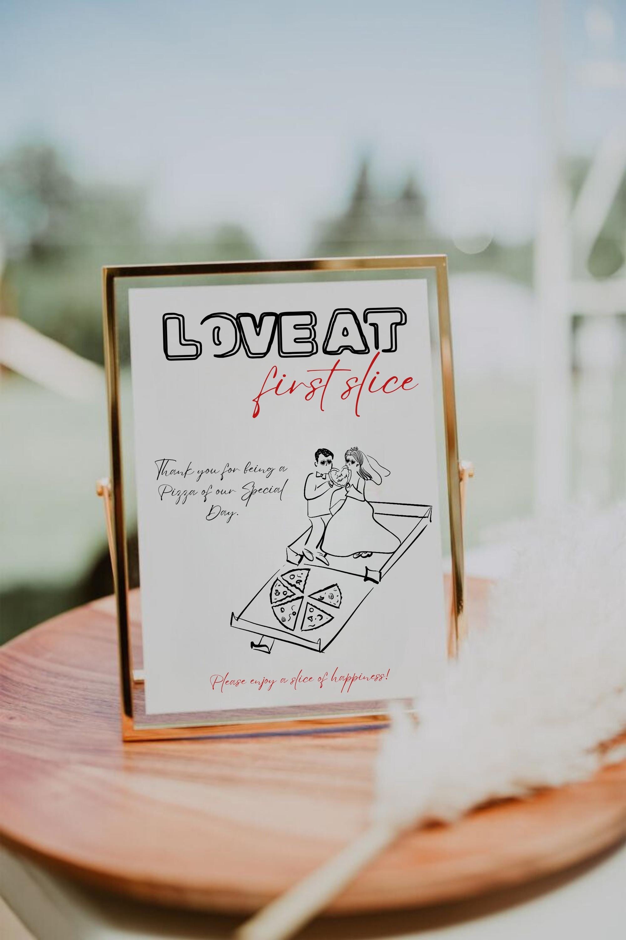 Wedding Pizza Sign Template Hand Drawn Wedding Sign Editable Pizza Menu ...