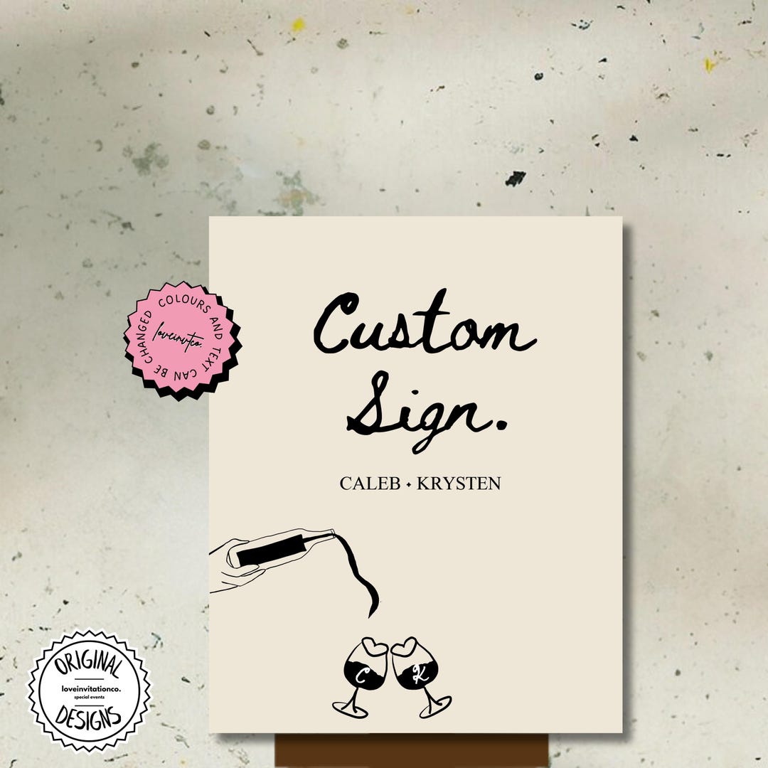 Wedding Printable Custom Sign Template Editable Custom Signs Unique ...