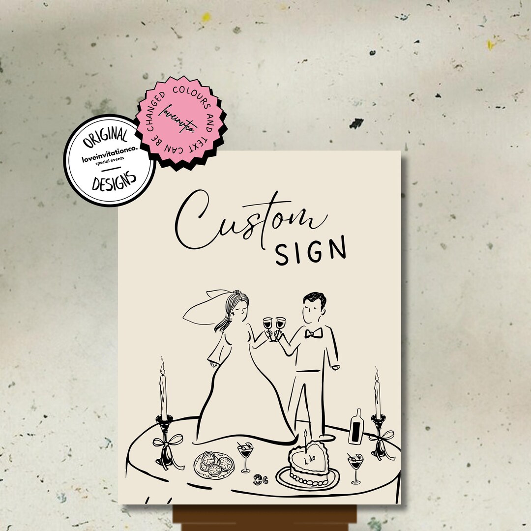 Wedding Printable Custom Sign Template Editable Custom Signs Unique ...