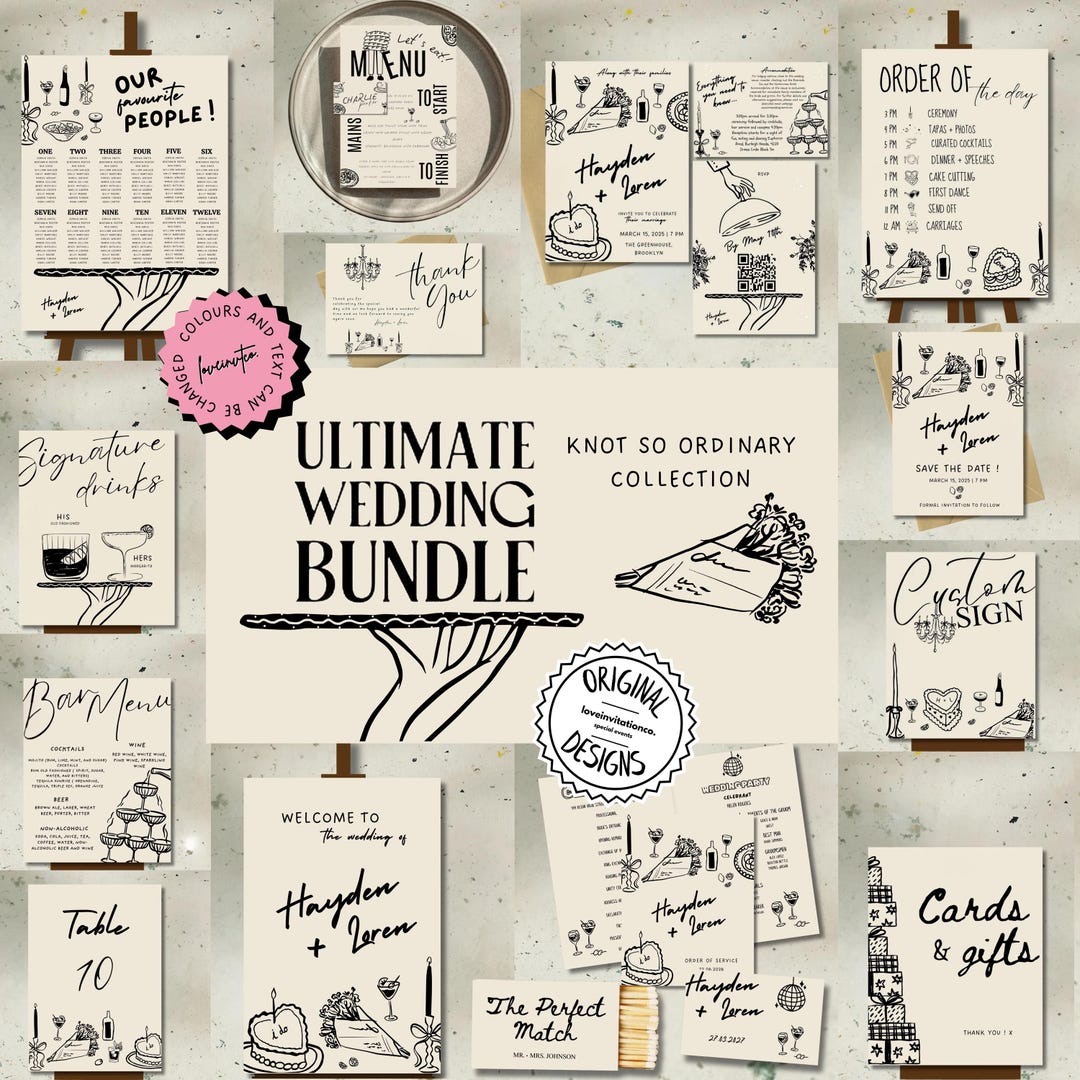 Wedding Day Templates Editable Wedding Stationery Ultimate Wedding ...