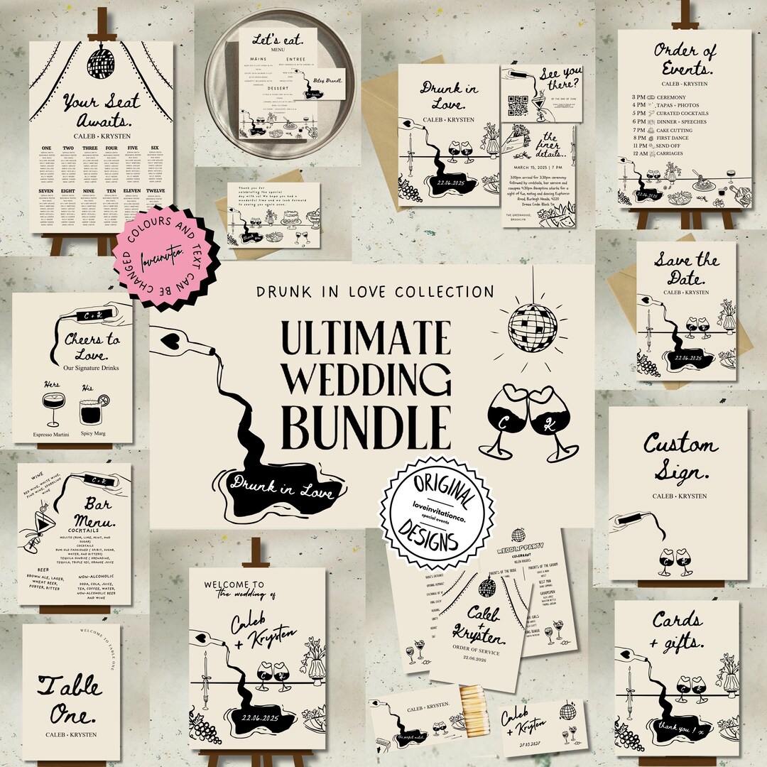 Wedding Day Templates Editable Wedding Stationery Ultimate Wedding ...