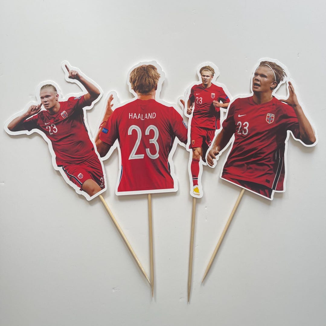 Erling Haaland Set of 5 Cake Toppers | Football Theme Birthday | ANY ...