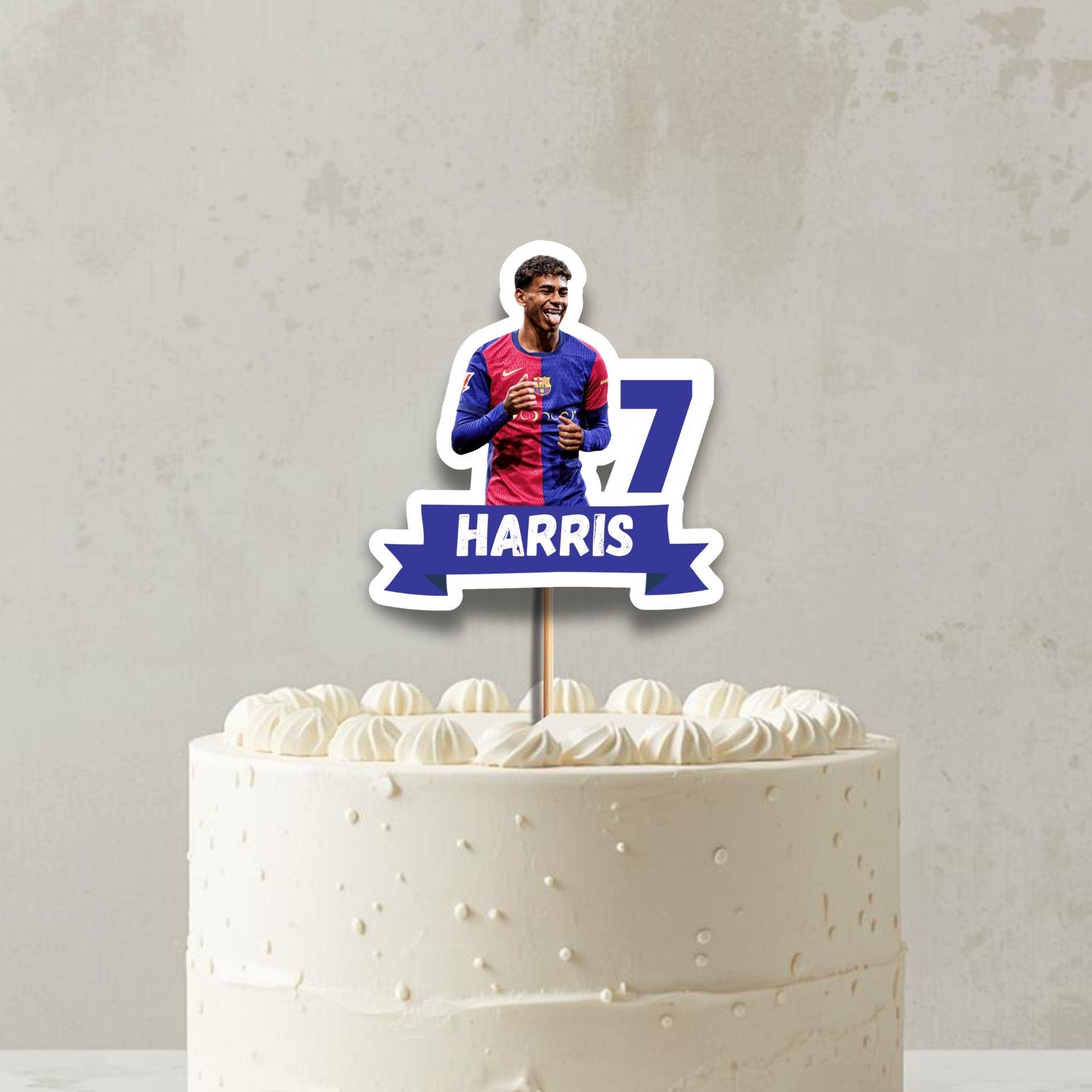 Lamine Yamal Cake Topper - Custom Name & Age - Football Birthday ...